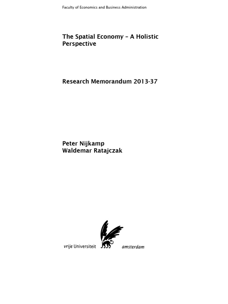 The_Spatial_Economy_A_Holistic_Perspecti | PDF | Geography | Space