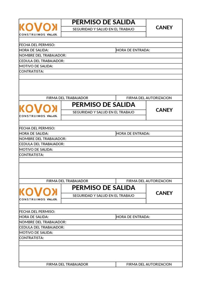 Permiso de Salida | PDF