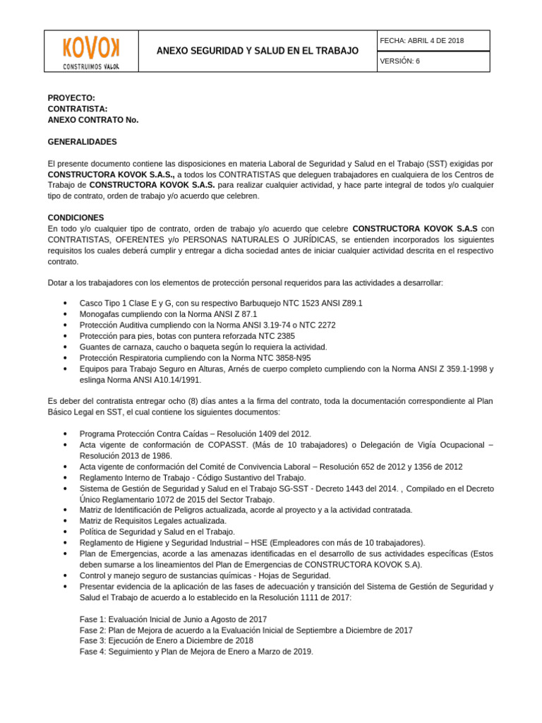 ANEXO SST | PDF | Derecho laboral | Policía