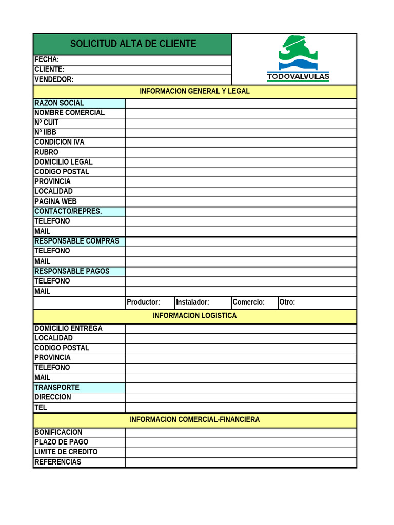 Formulario de Alta de Cliente | PDF