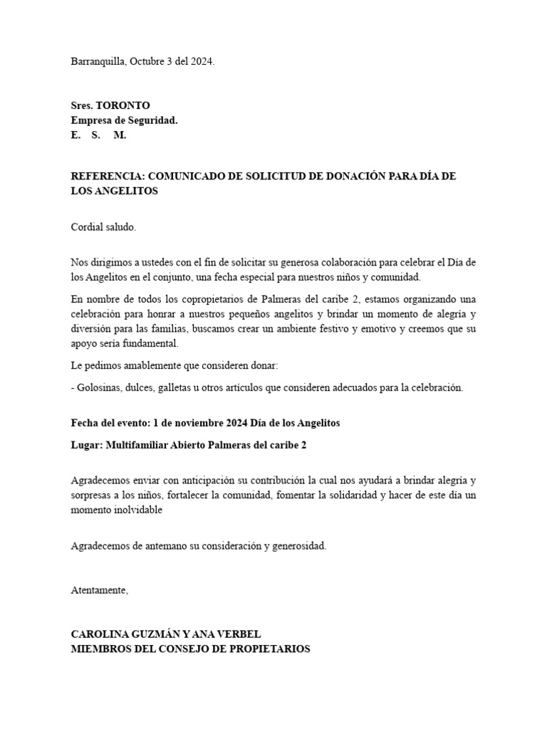 Solicitud de Donación | PDF