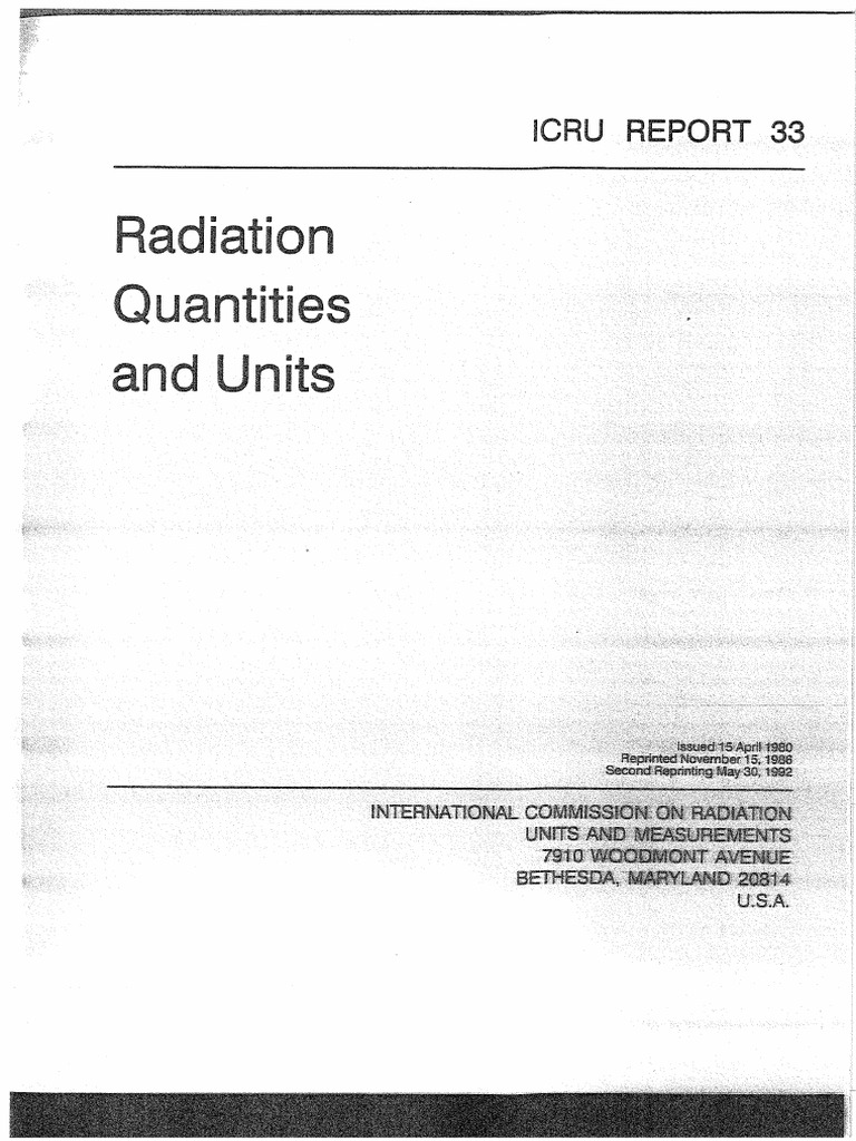 ICRU Report 33 | PDF