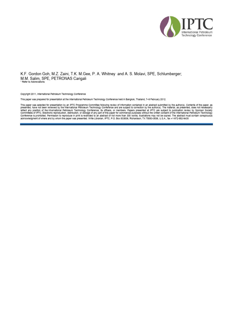 GOH IPTC-14274-MS | PDF | Petroleum Reservoir | Leak