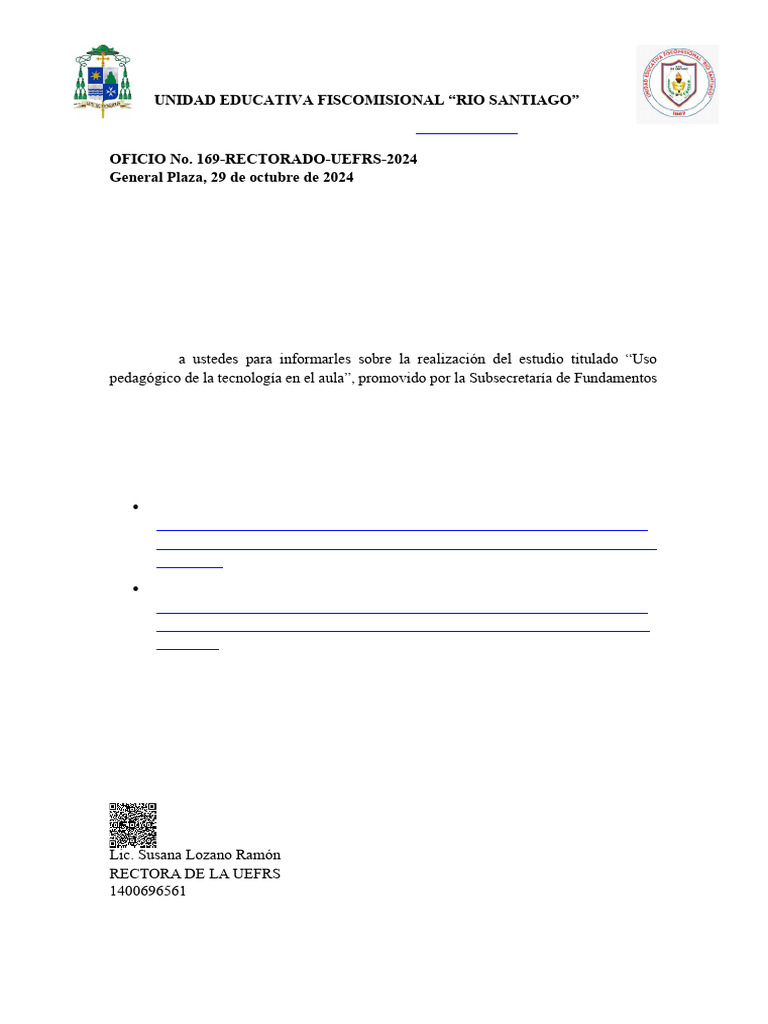 Oficio No. 169 Rectorado Uefrs 2024 Signed | PDF