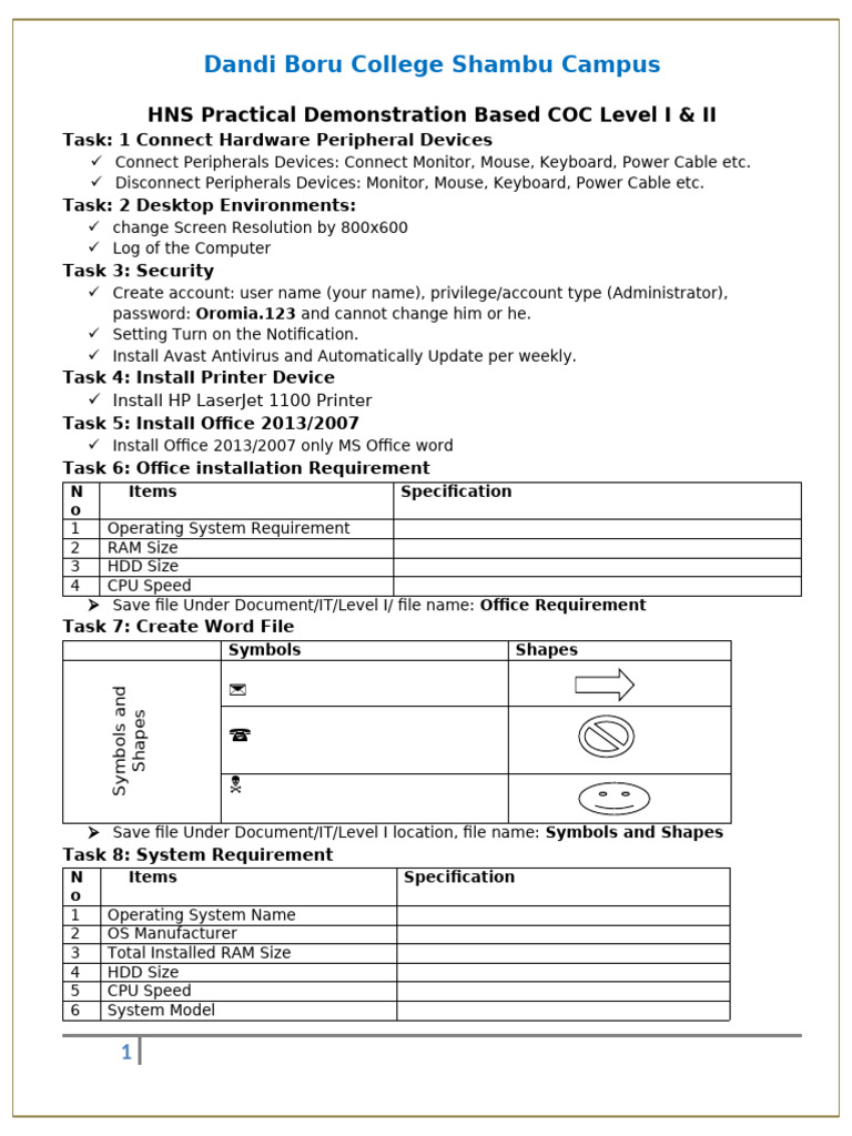 IT Support Practical Tasks Guide | PDF | Databases | Operating System