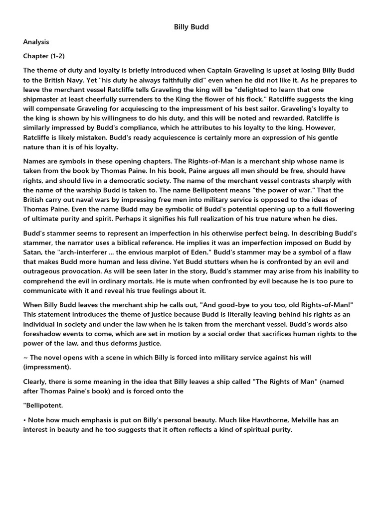 Billy Budd | PDF | Conscience | Human Nature