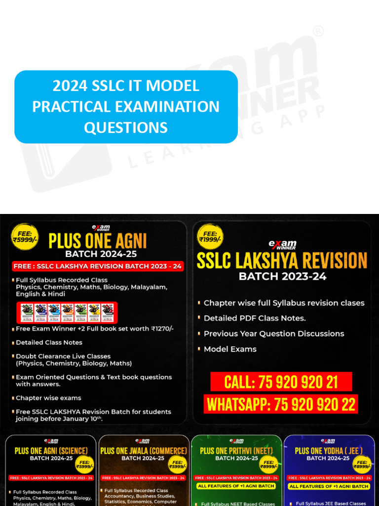 SSLC IT Exam Prep Guide | PDF | Computer File | Web Page
