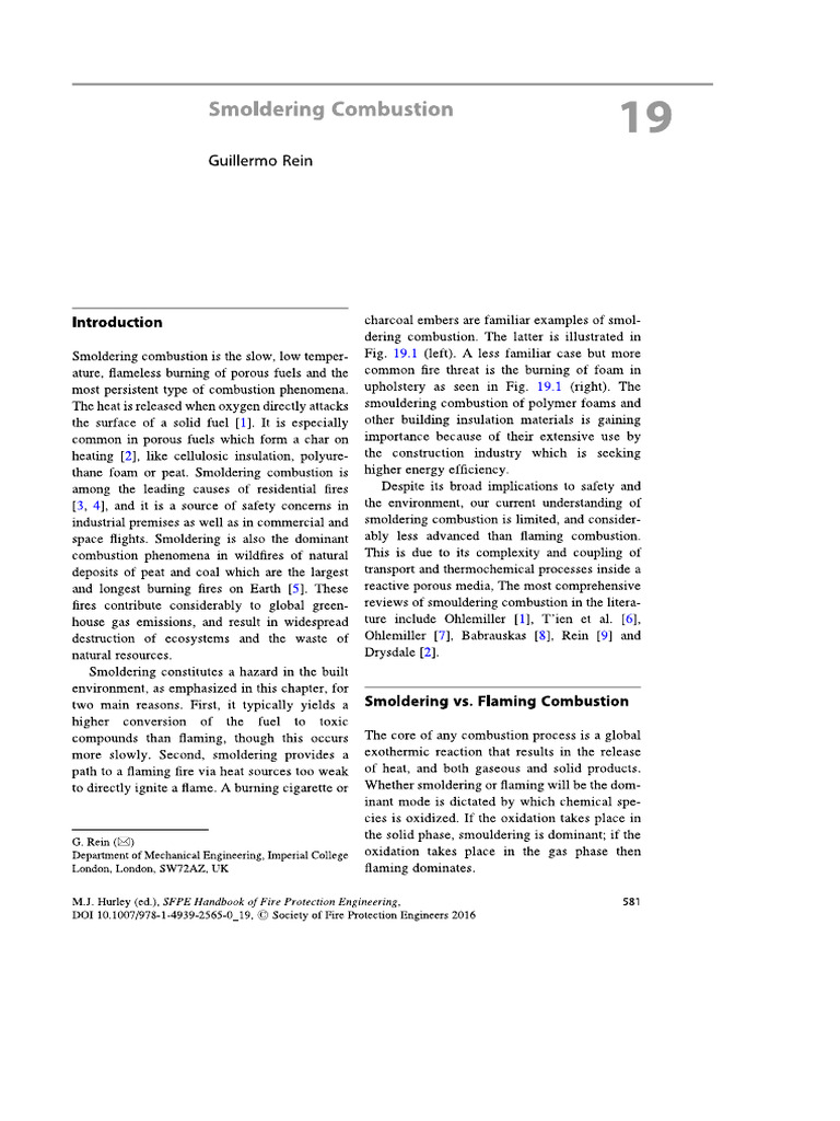 Sfpe Smoldering and Self Ignition | PDF
