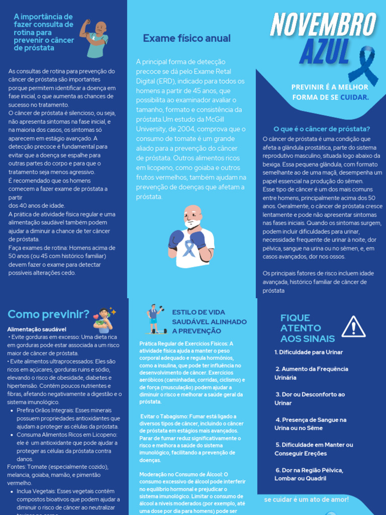 Novembro Azul - Folder | PDF | Câncer de próstata | Câncer