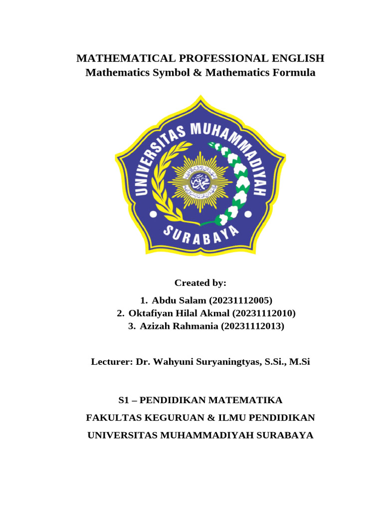 Bhs Inggris Profesi Azizah | PDF | Mathematics | Arithmetic