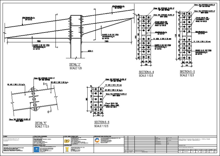 ST012 - Portal Frame Connection - Detail J and Detail K | PDF