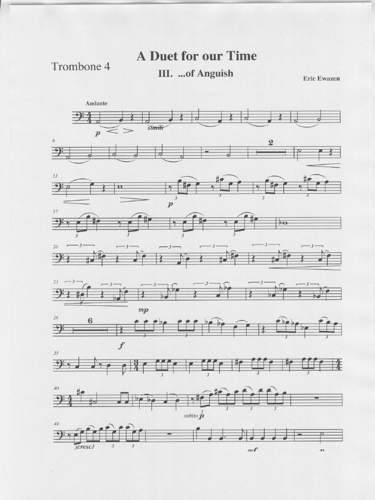A Duet for Our Time - III. of Anguish (Trb.4) | PDF