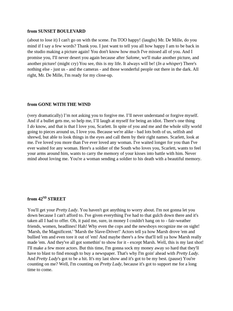 Iconic Movie Monologues Collection | PDF