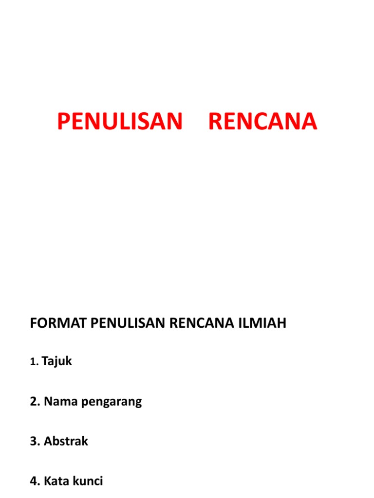 Penulisan Rencana | PDF
