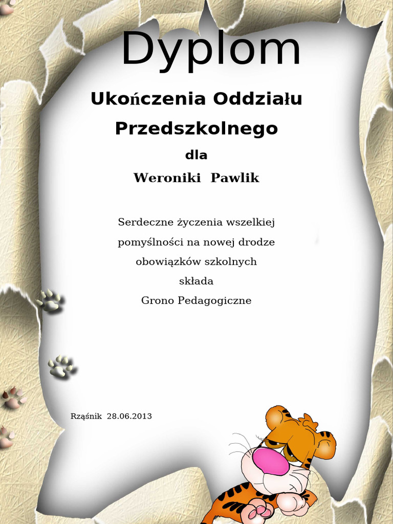 Dyplom Tygrysek | PDF