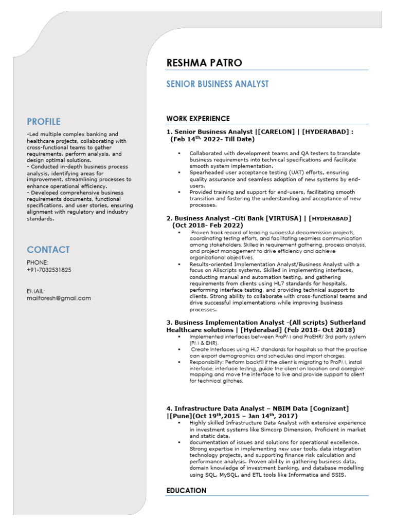 Reshma Resume | PDF | Quality Assurance | Computing