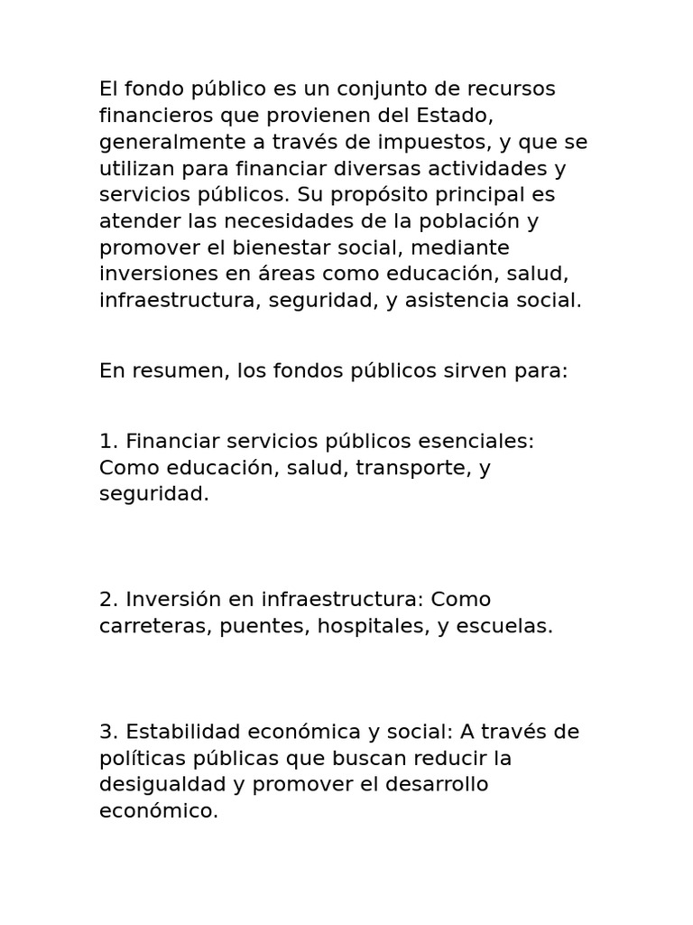 Para Qué Sirve El Fondo | PDF