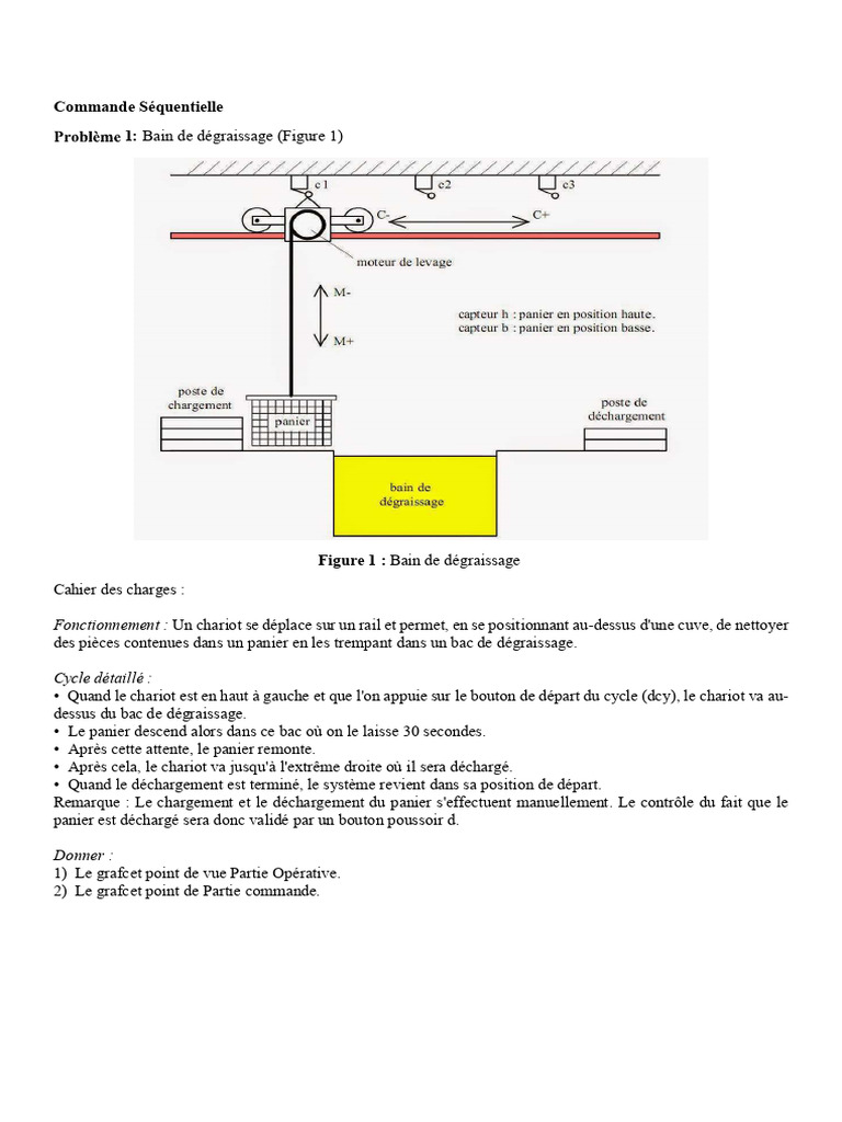 GRAFCET pour dégraissage et tri de pièces | PDF