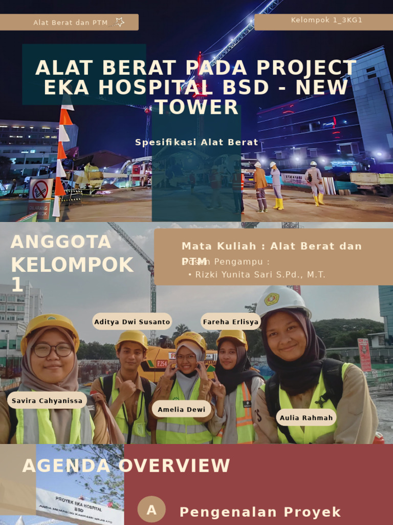 Kelompok 1 - 3KG1 - Spesifikasi Alat Berat Pada Proyek Pembangunan Eka Hospital BSD-New Tower | PDF