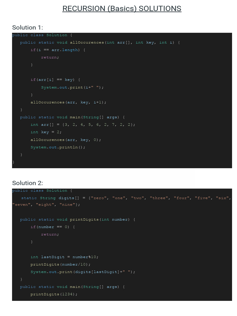19.21 - Recursion (Basics) Solutions | PDF | Systems Engineering | Systems Architecture