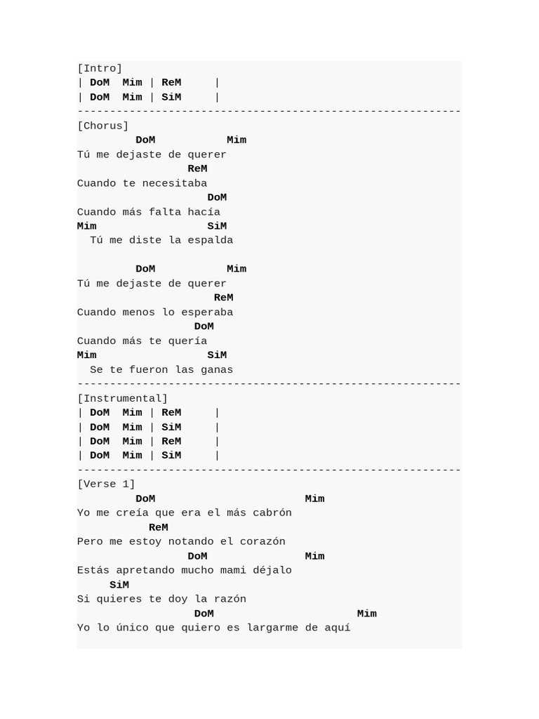 Tú Me Dejaste de Querer - C. Tangana | PDF