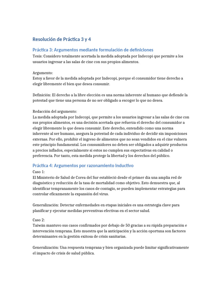 Resolución Practica 3 y 4 | PDF | Alimentos | Los consumidores