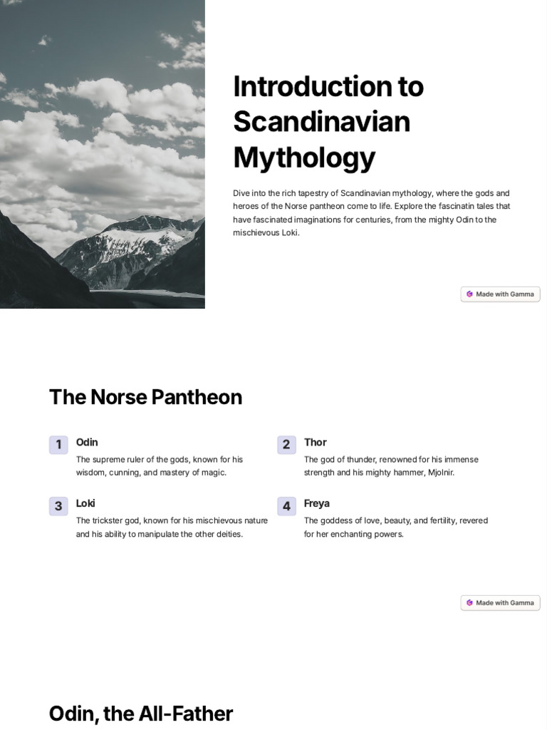 Introduction To Scandinavian Mythology | PDF | Norse Mythology | Odin