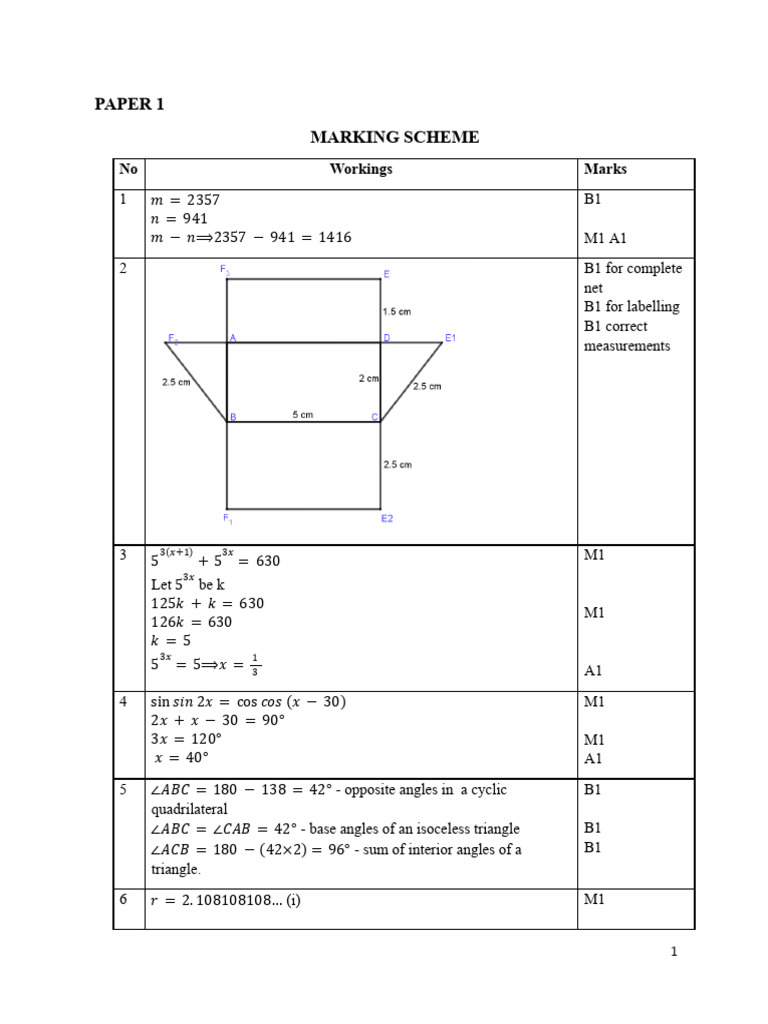 Mathematics F3T3 PP1 MS | PDF | Classical Geometry | Euclid
