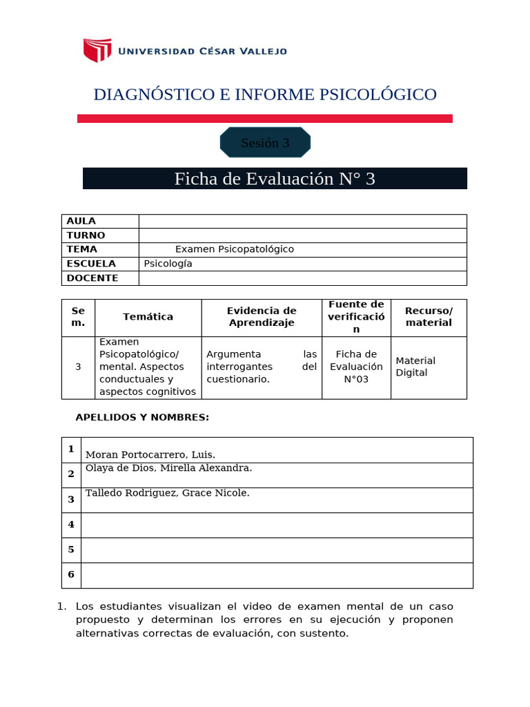 Diagnostico Psicologico | PDF | Evaluación | Sicología