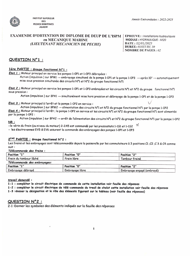 examen_hydraulique_janvier_2023[1] | PDF