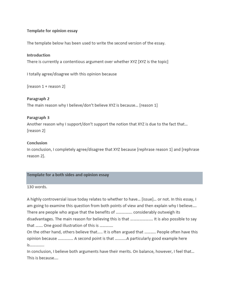 Essay Templates | PDF | Reason | Essays