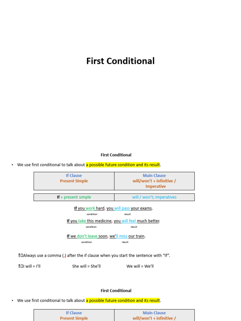 7A First Conditional, Future Time Clauses | PDF | Grammar | Semantics