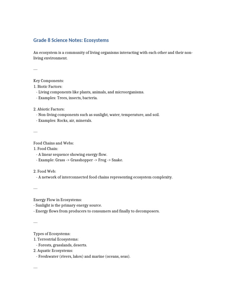 Ecosystems_Grade8 (1) | PDF