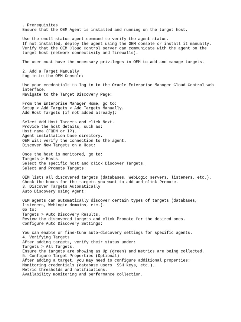 Oem Target Agent | PDF