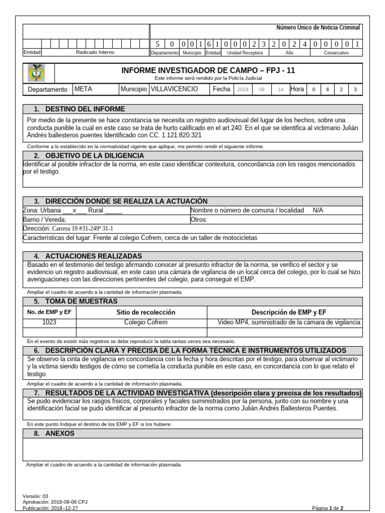 FPJ 11 Informe Investigador de Campo v 0 (1)[1] | PDF