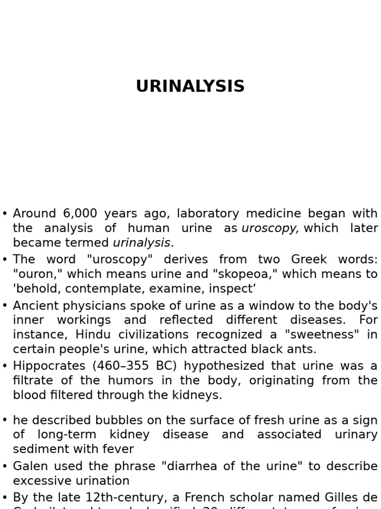 URINALYSIS | PDF | Medical Specialties | Clinical Medicine
