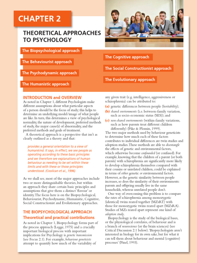 Theoretical Approaches To Psychology 1 5 | PDF | Behaviorism | Psychology