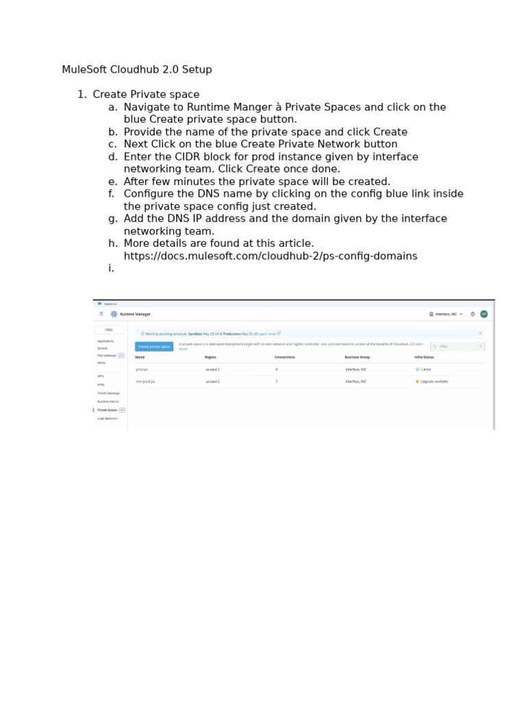 MuleSoft Cloudhub 2 Setup | PDF | Virtual Private Network | Domain Name ...