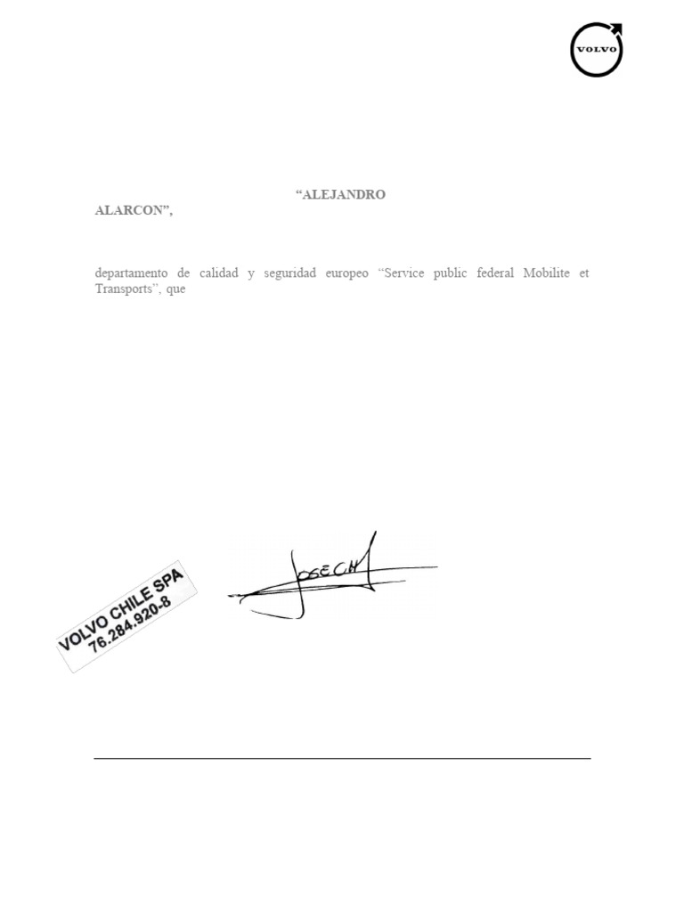 Carta certificación cabina RDVT-16 | PDF | Vehículo de motor | Vehículos