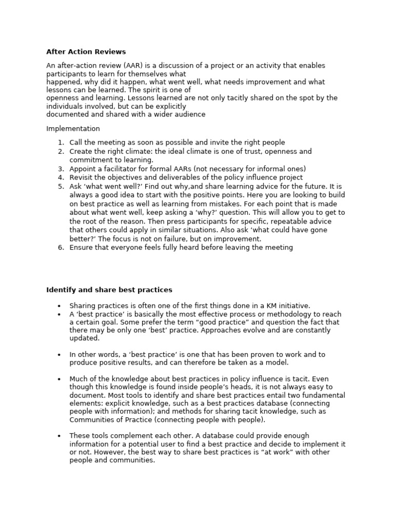 Effective After-Action Reviews | PDF | Knowledge | Cognition