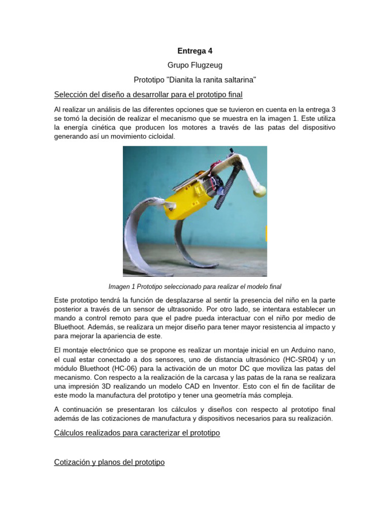 Grupo Flugzeug Prototipo "Dianita La Ranita Saltarina" Selección Del Diseño A Desarrollar para ...