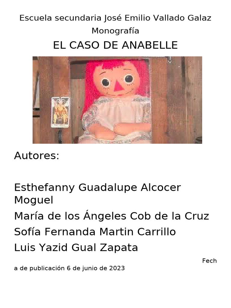 Caso de Anabelle Monografia Jiji | PDF | Raggedy Ann