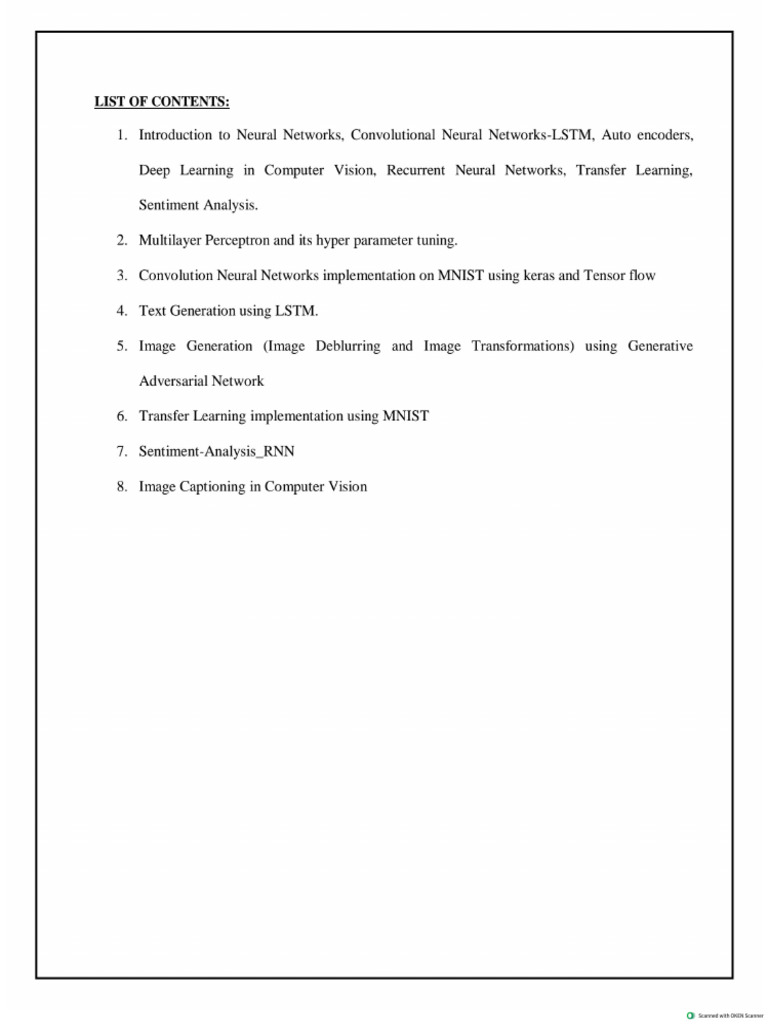 Deep Learning Report for Students | PDF