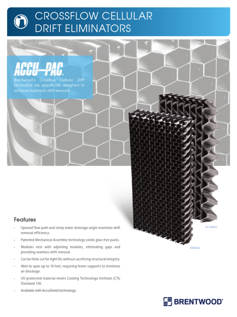 XF Cellular Drift Eliminator Cut Sheet | PDF | Drop (Liquid) | Applied ...