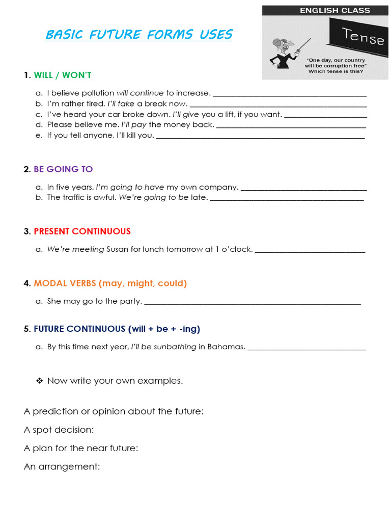 Basic Future Forms Uses | PDF