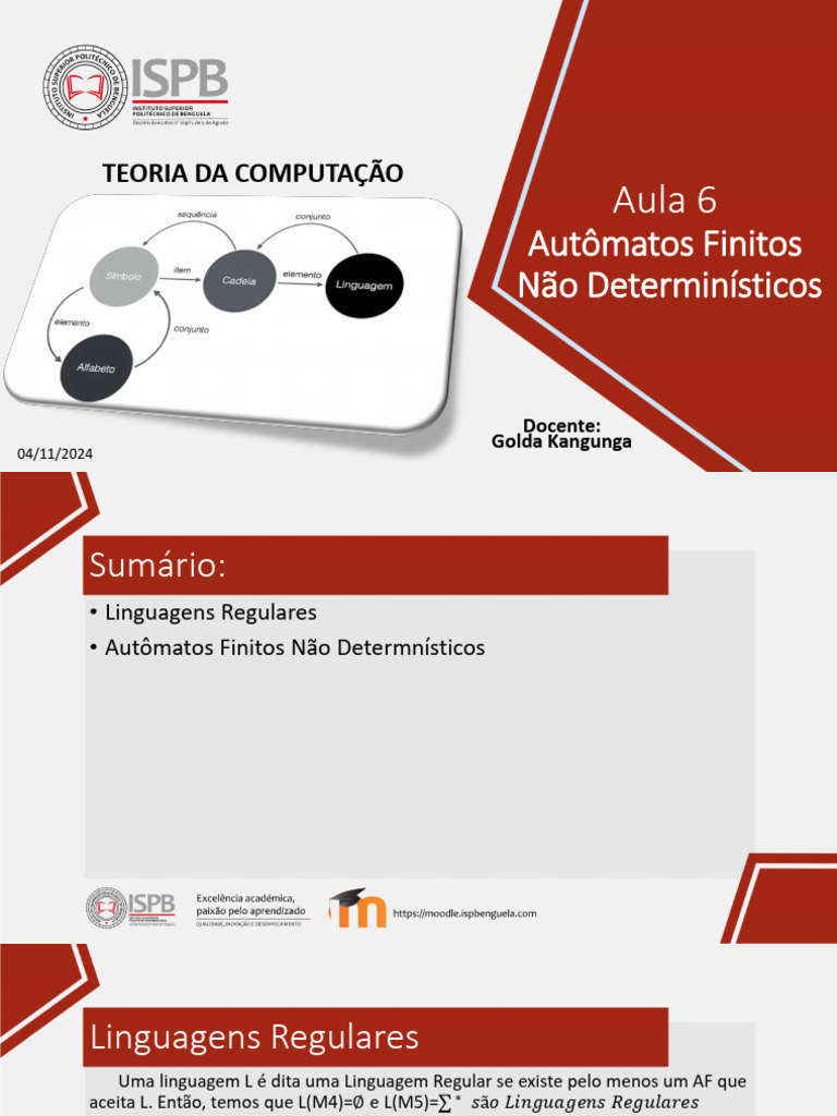 Aula 6- AFND | PDF | Linguística | Matemática