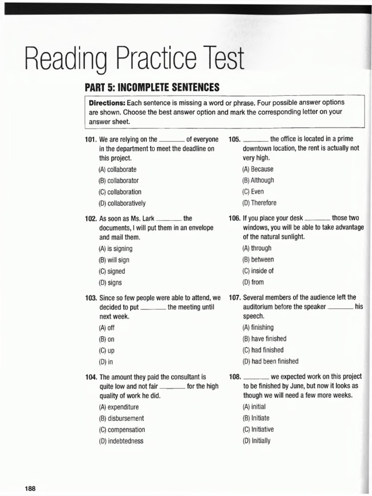 SKILLS FOR THE TOEIC TEST Listening and Reading | PDF