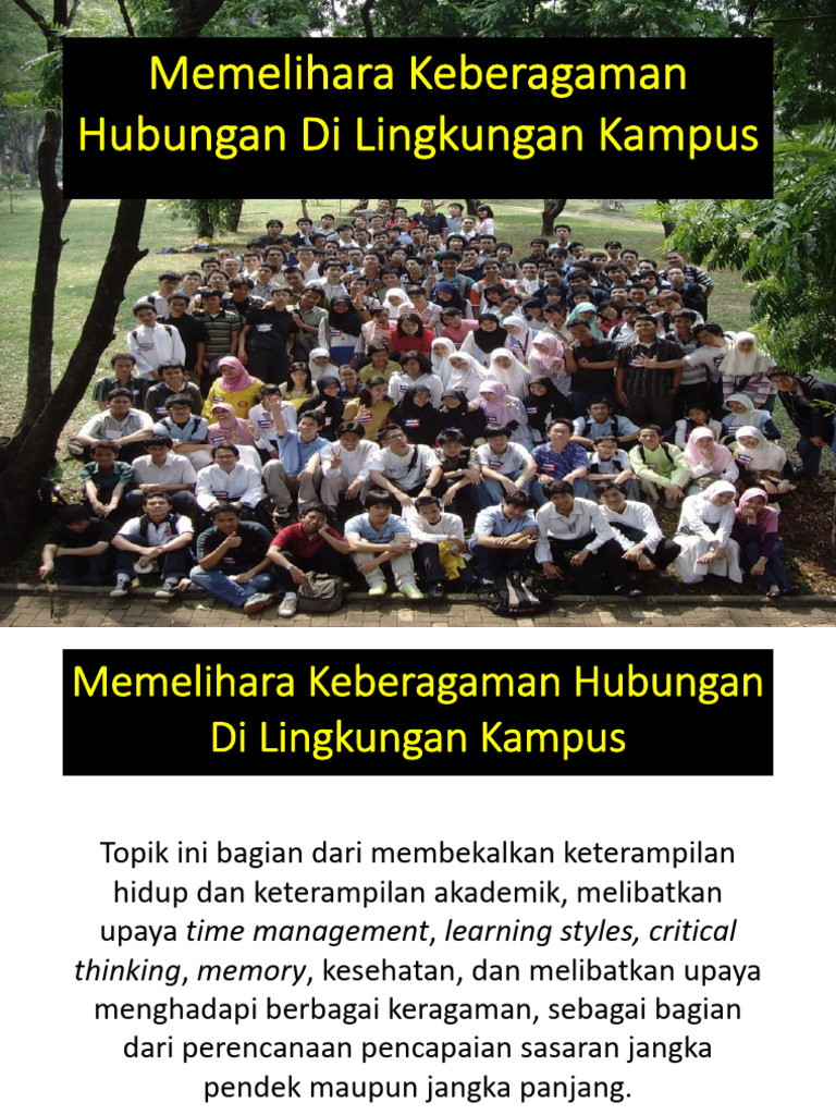 Kuliah 11 Memelihara Keberagaman Untuk Mahasiswa | PDF