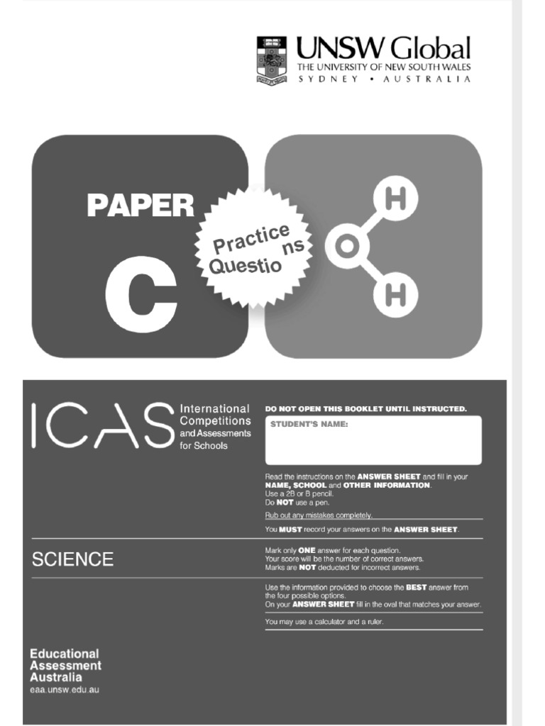 Icas Science Paper C _ practice | PDF