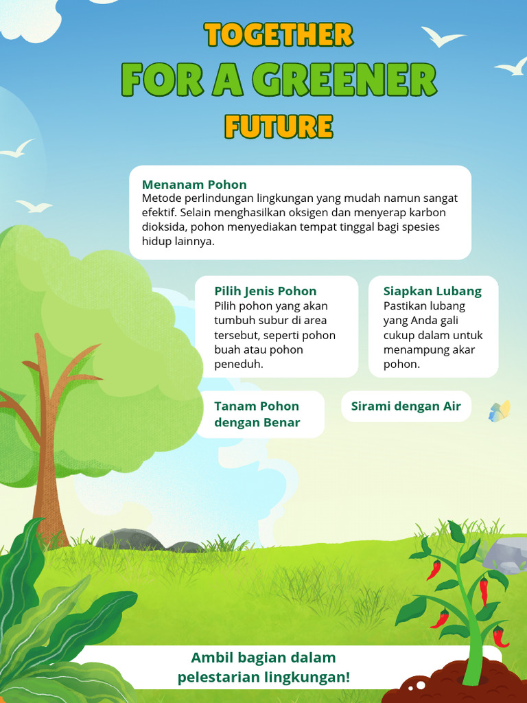 Menanam Pohon Menanam Harapan Poster Pendidikan Biru Dan Hijau ...